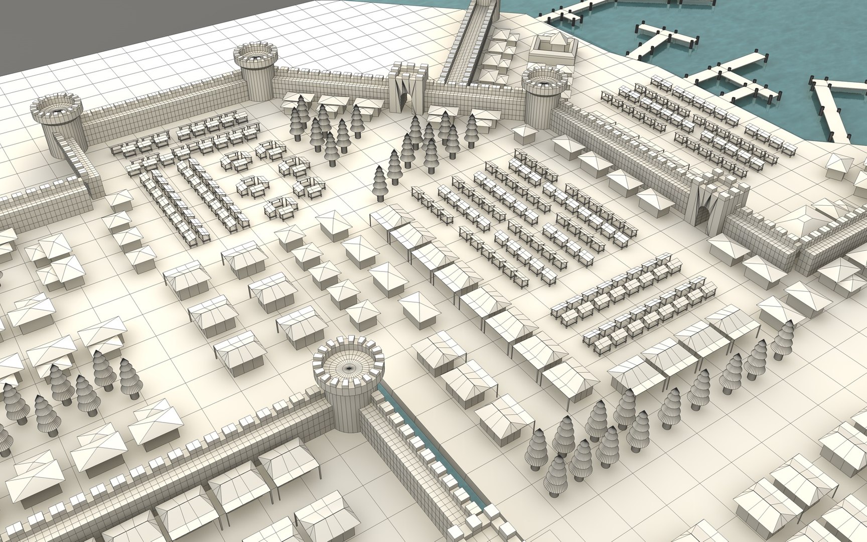 Medieval City 3d Model