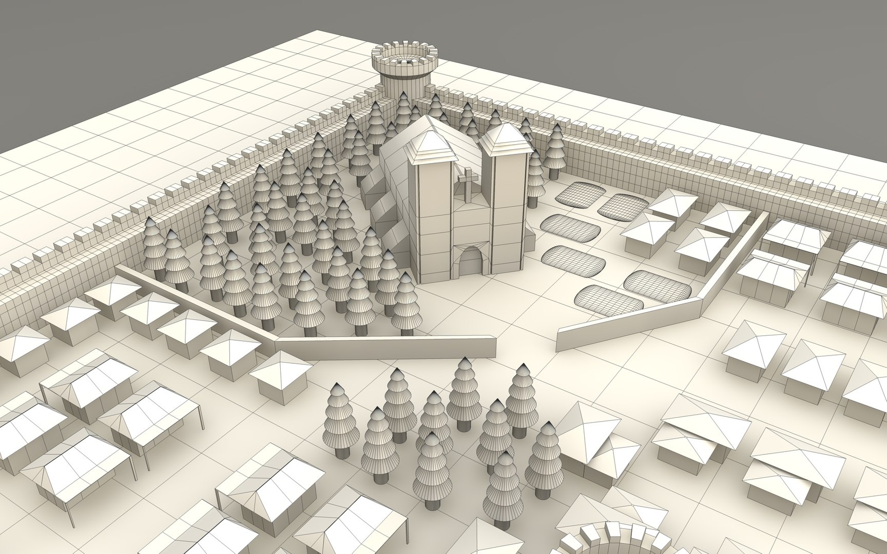 Medieval City 3d Model