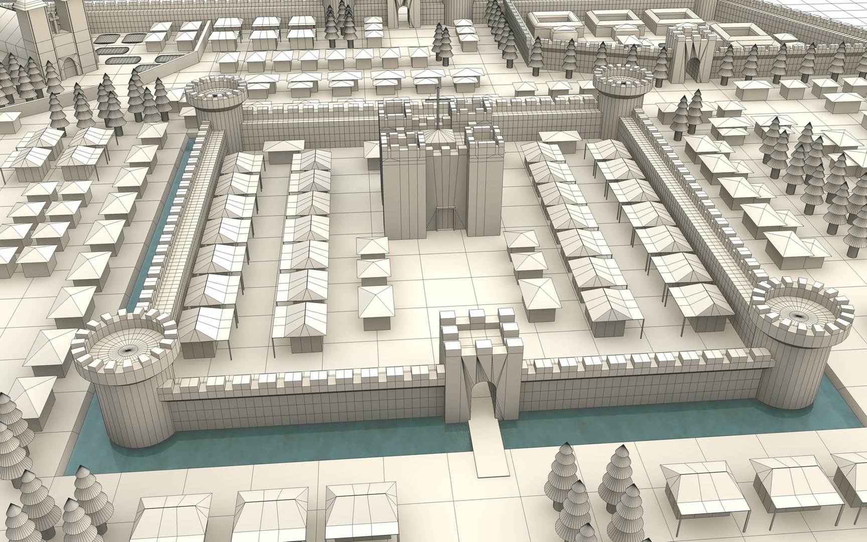 Medieval City 3d Model