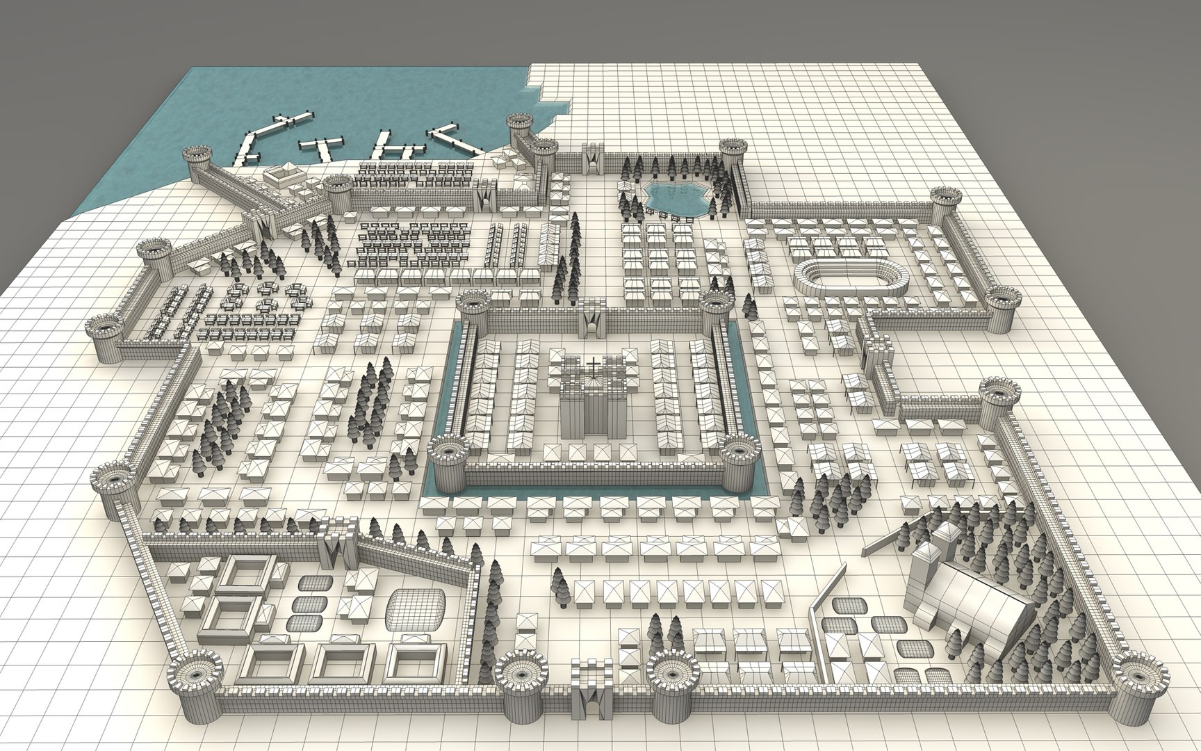 Medieval City 3d Model