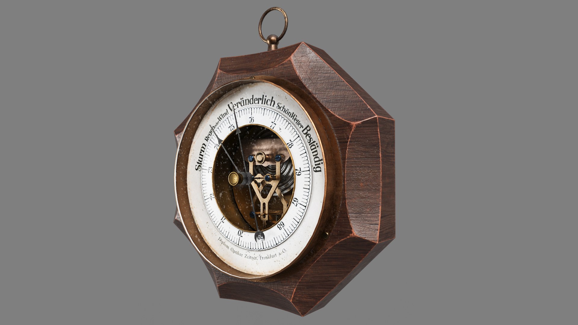 3D Vintage German Barometer Model - TurboSquid 2067783