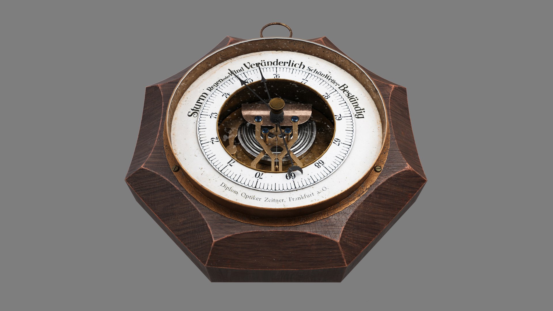 3D Vintage German Barometer Model - TurboSquid 2067783