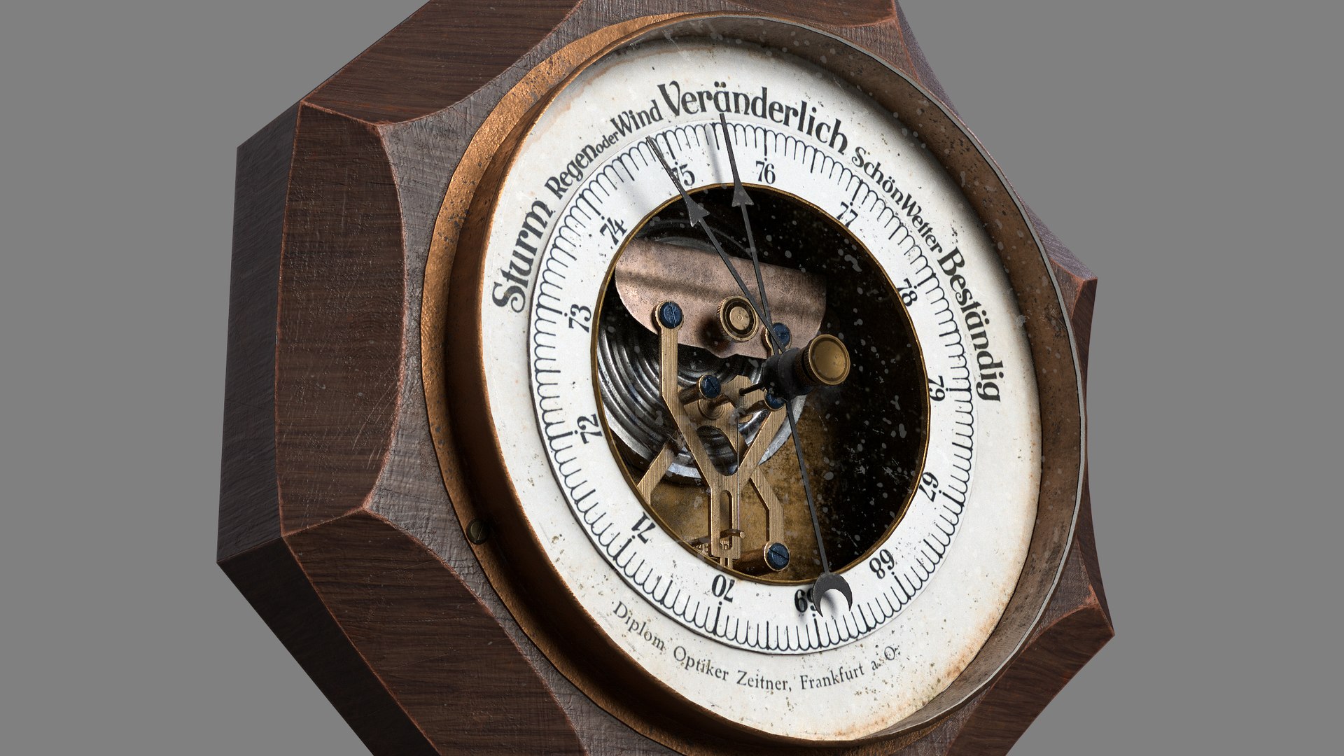 3D Vintage German barometer model - TurboSquid 2067783