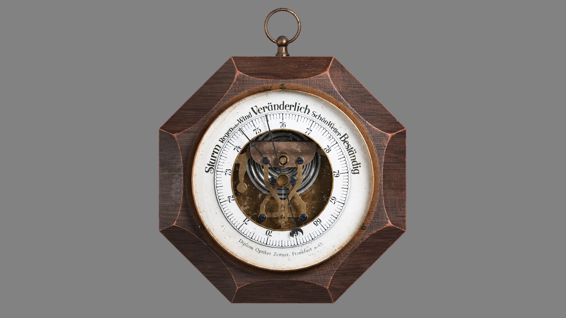 3D Vintage German Barometer Model - TurboSquid 2067783