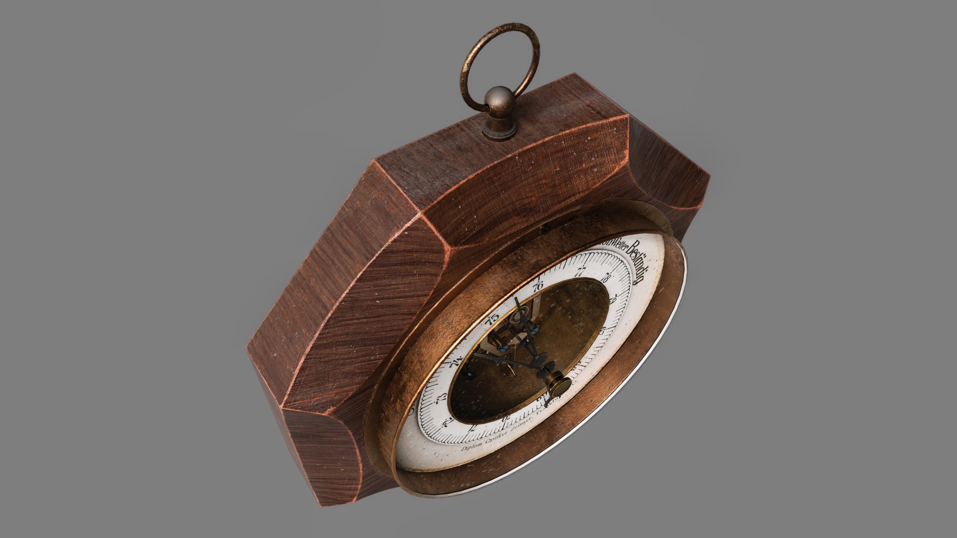 3D Vintage German Barometer Model - TurboSquid 2067783