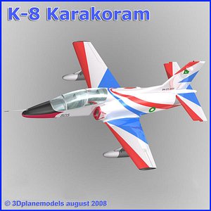training jet k-8 karakorum 3d model