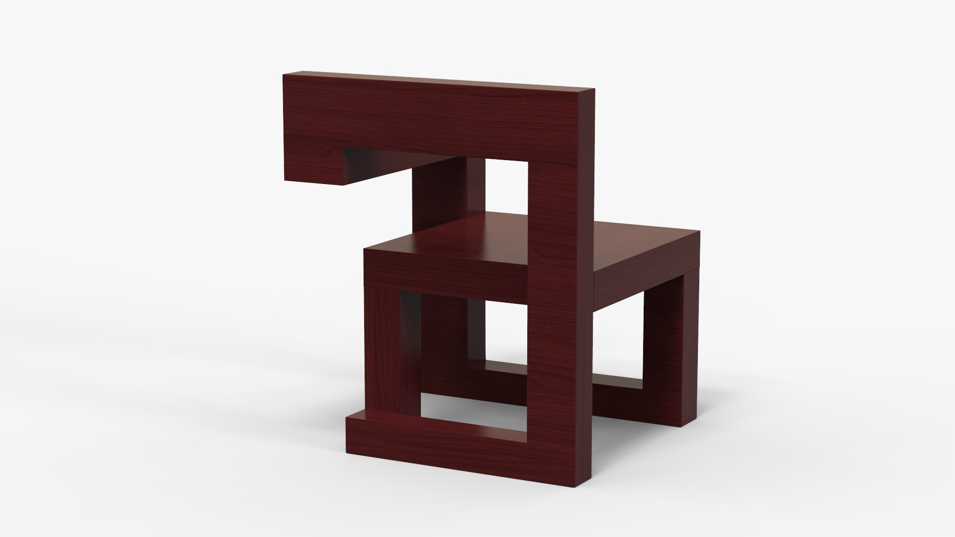 Wooden Chair Tetris Design 3D Model - TurboSquid 1636261