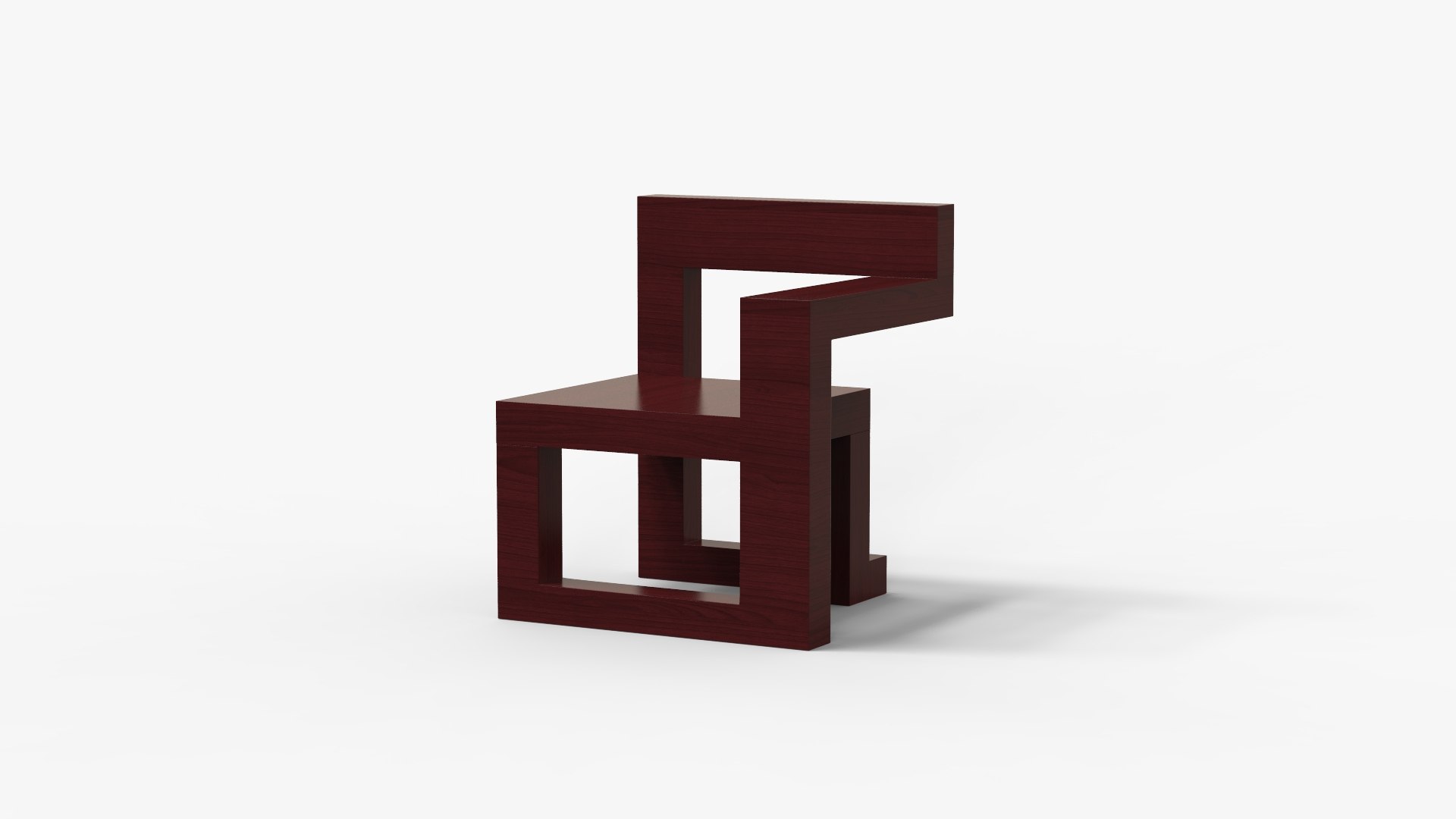 Wooden Chair Tetris Design 3D Model - TurboSquid 1636261