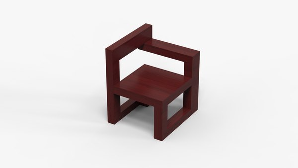 Wooden chair tetris design 3D model - TurboSquid 1636261