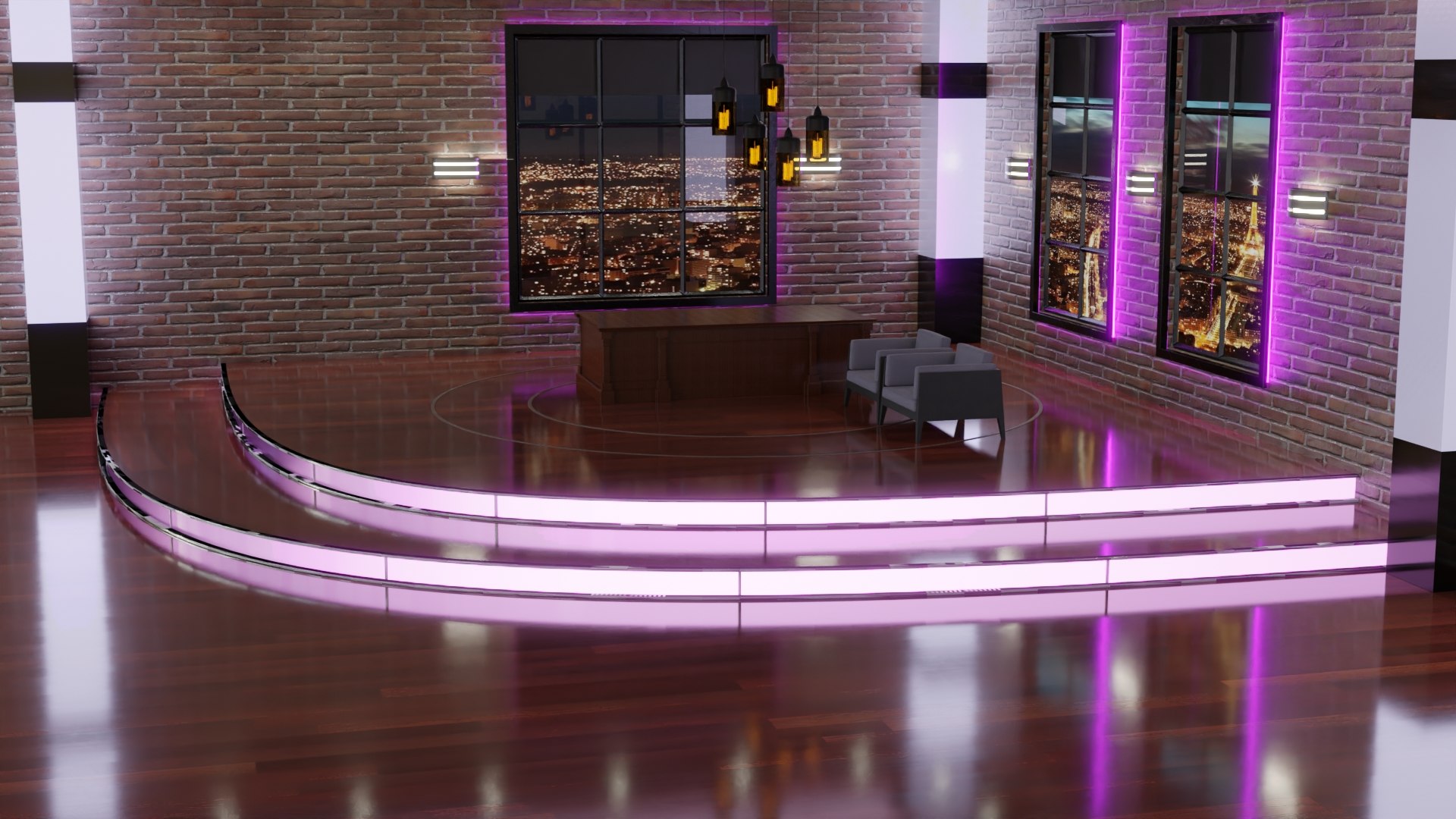 Virtual Talk Show TV Studio Model - TurboSquid 2143405