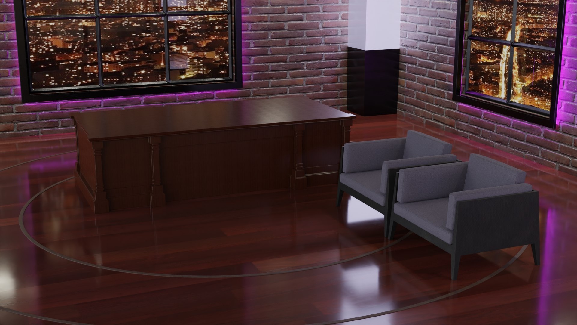 Virtual Talk Show TV Studio Model - TurboSquid 2143405