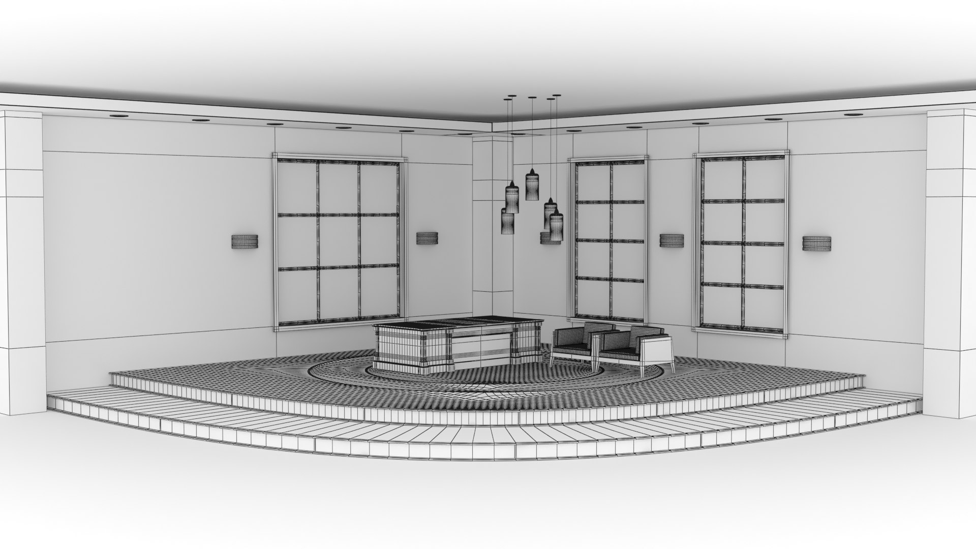 Virtual Talk Show TV Studio Model - TurboSquid 2143405