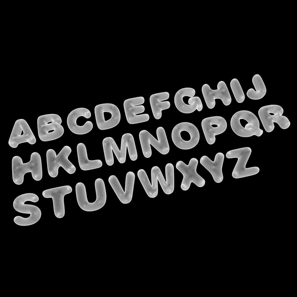 bubble alphabet letters font c4d
