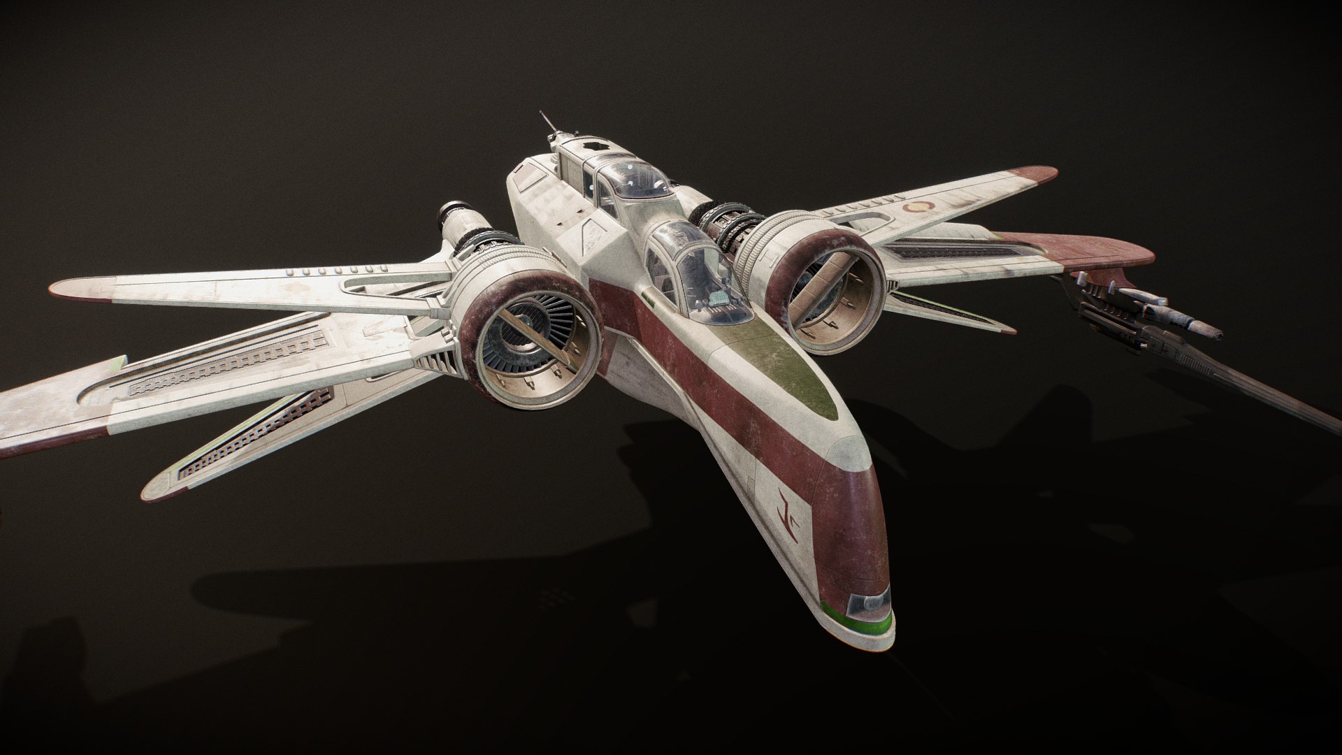 Star Wars ARC-170 Starfighter Rigged Lowmed Poly Mesh 3D Model ...