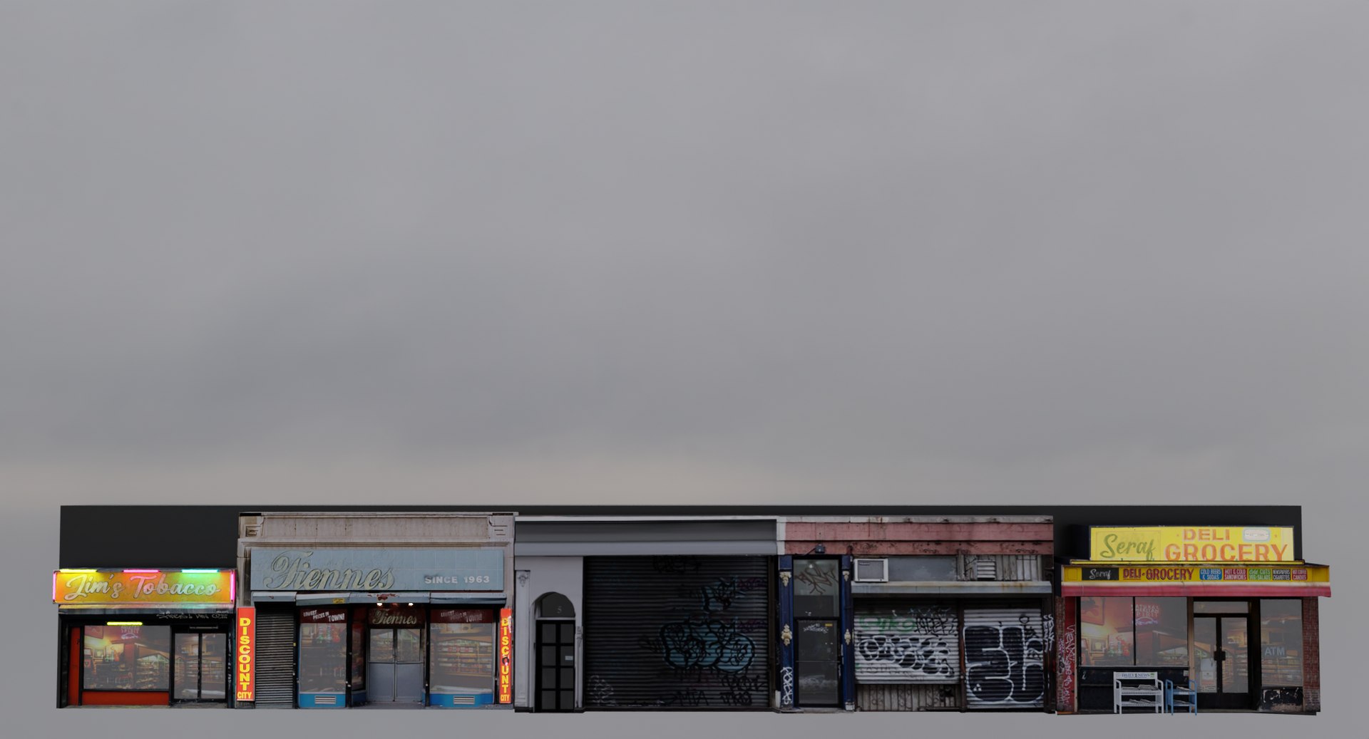 Store Fronts - 4 Pack 3D Model - TurboSquid 2093639