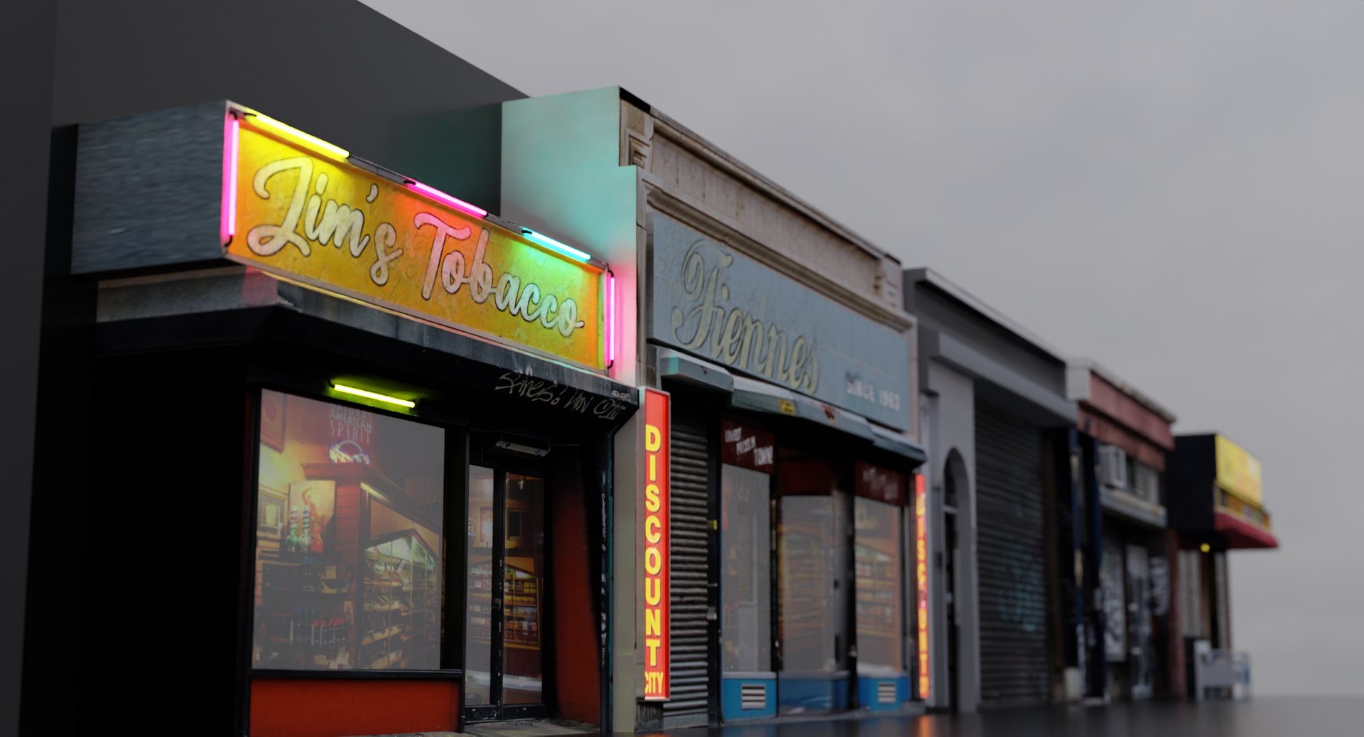 Store Fronts - 4 Pack 3D Model - TurboSquid 2093639