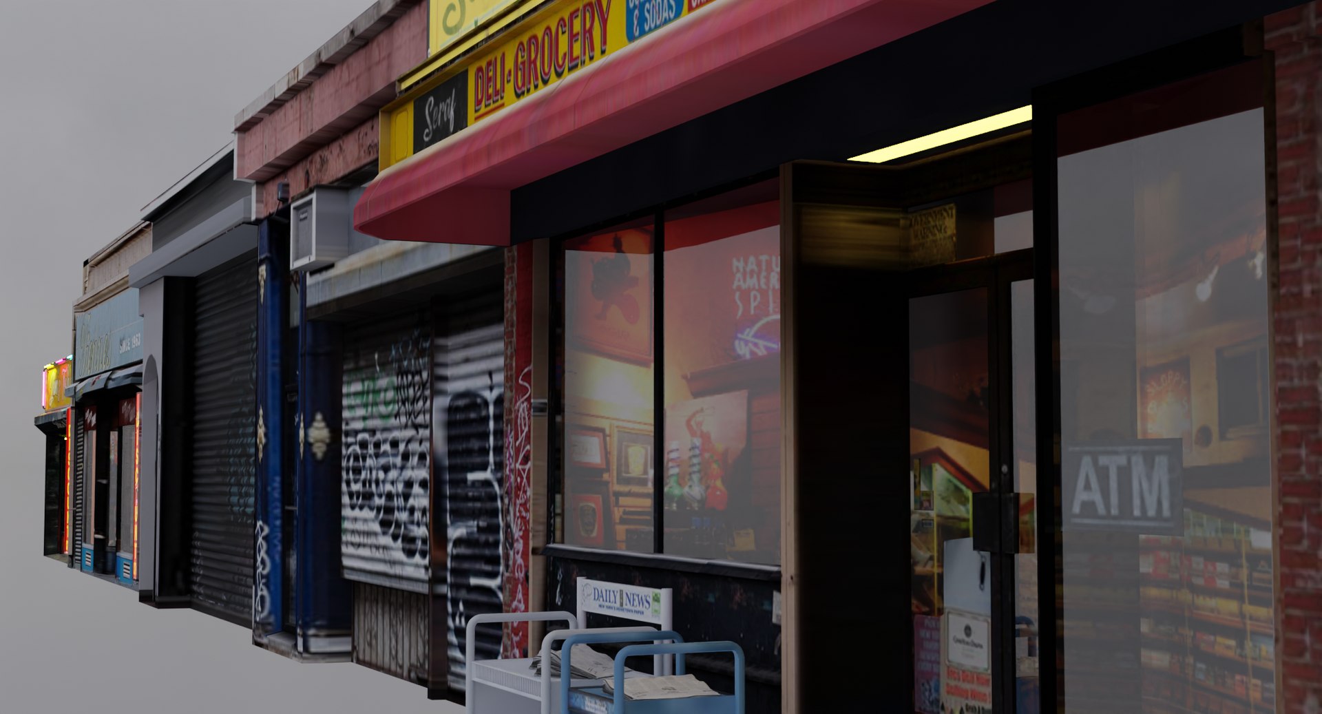 Store Fronts - 4 Pack 3D Model - TurboSquid 2093639