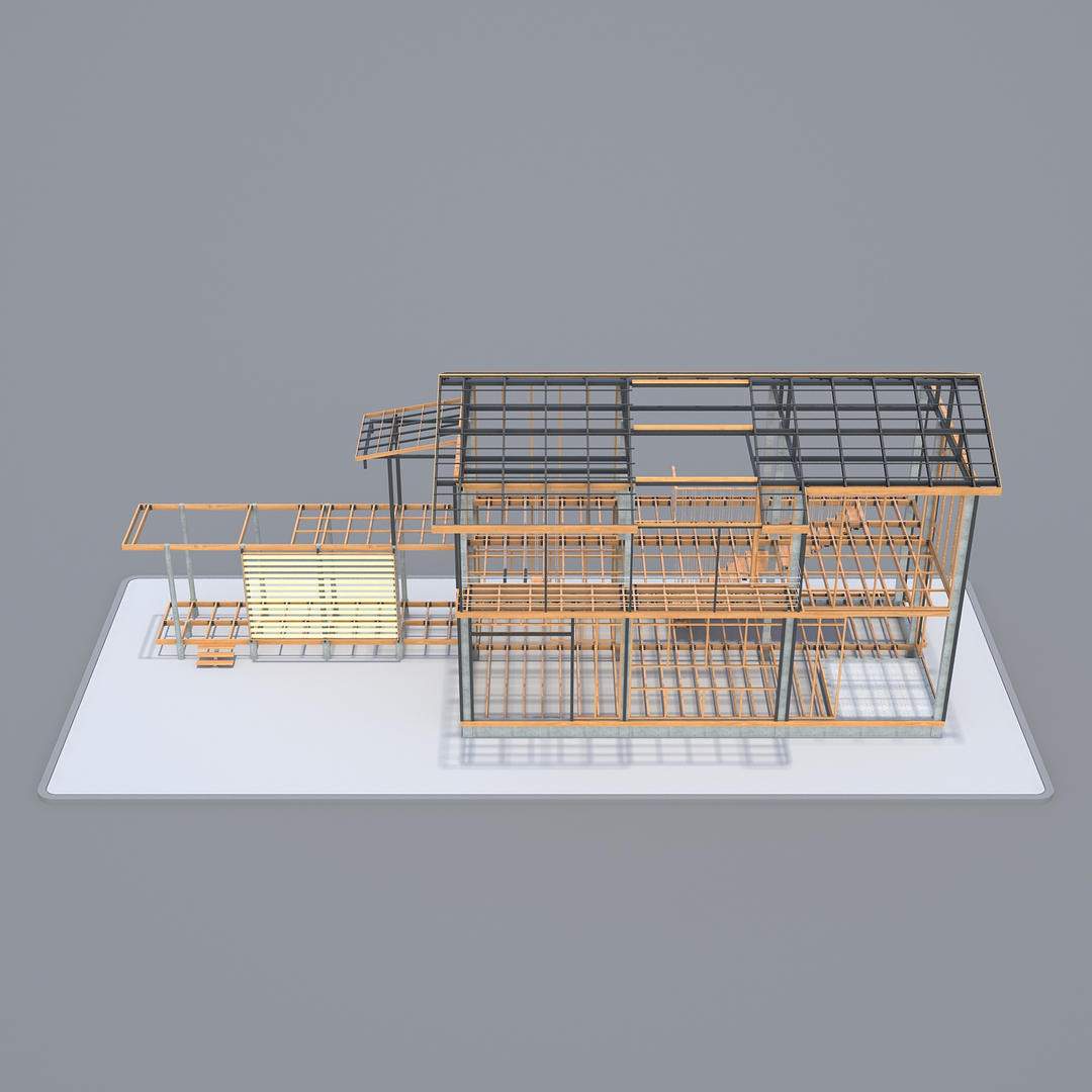 modern house 1 interior 3d model