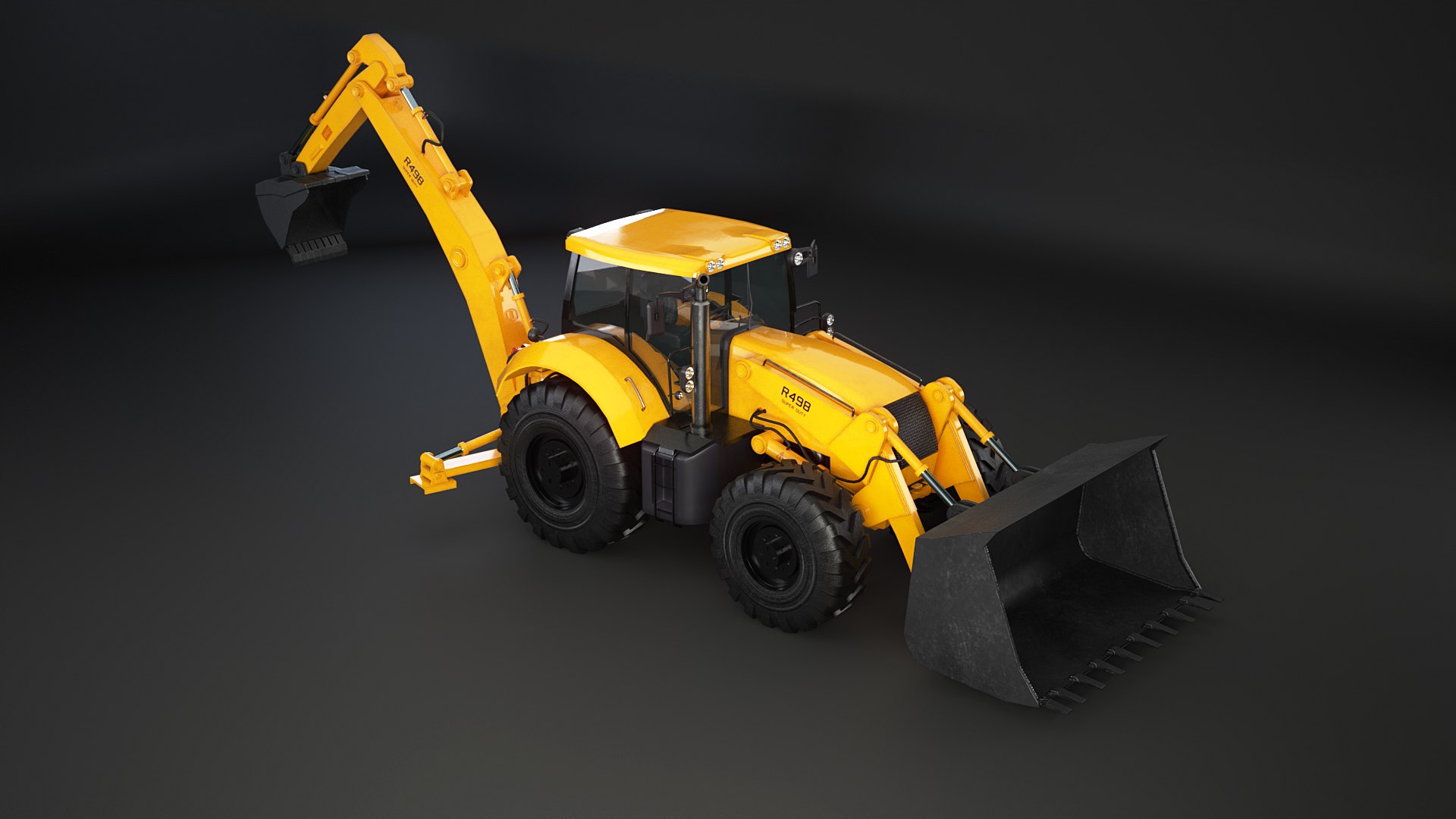 Generic Large Backhoe Loader 3D - TurboSquid 2259186