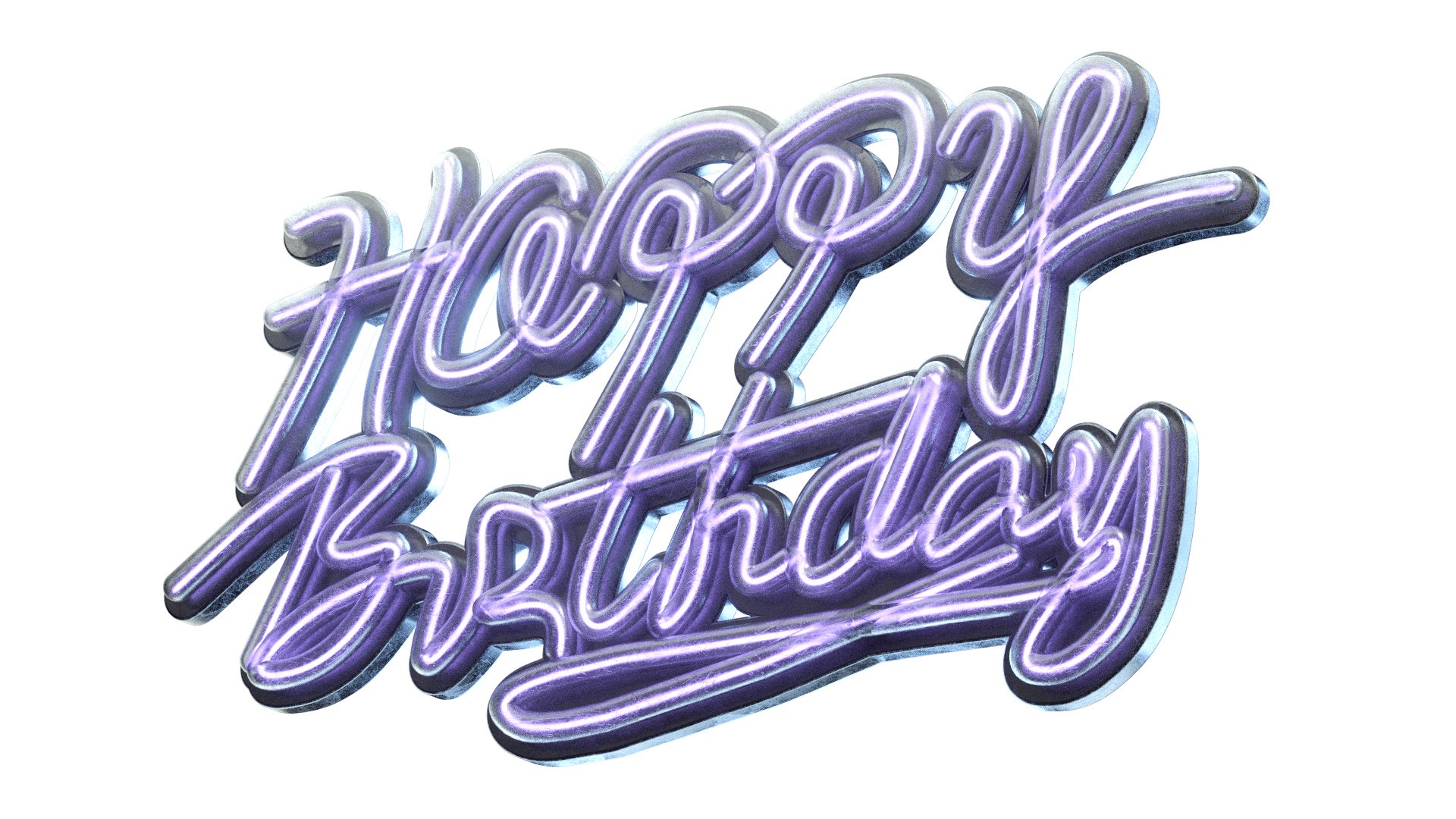 Free Happy Birthday Neon Letters 3D Model - TurboSquid 2233162