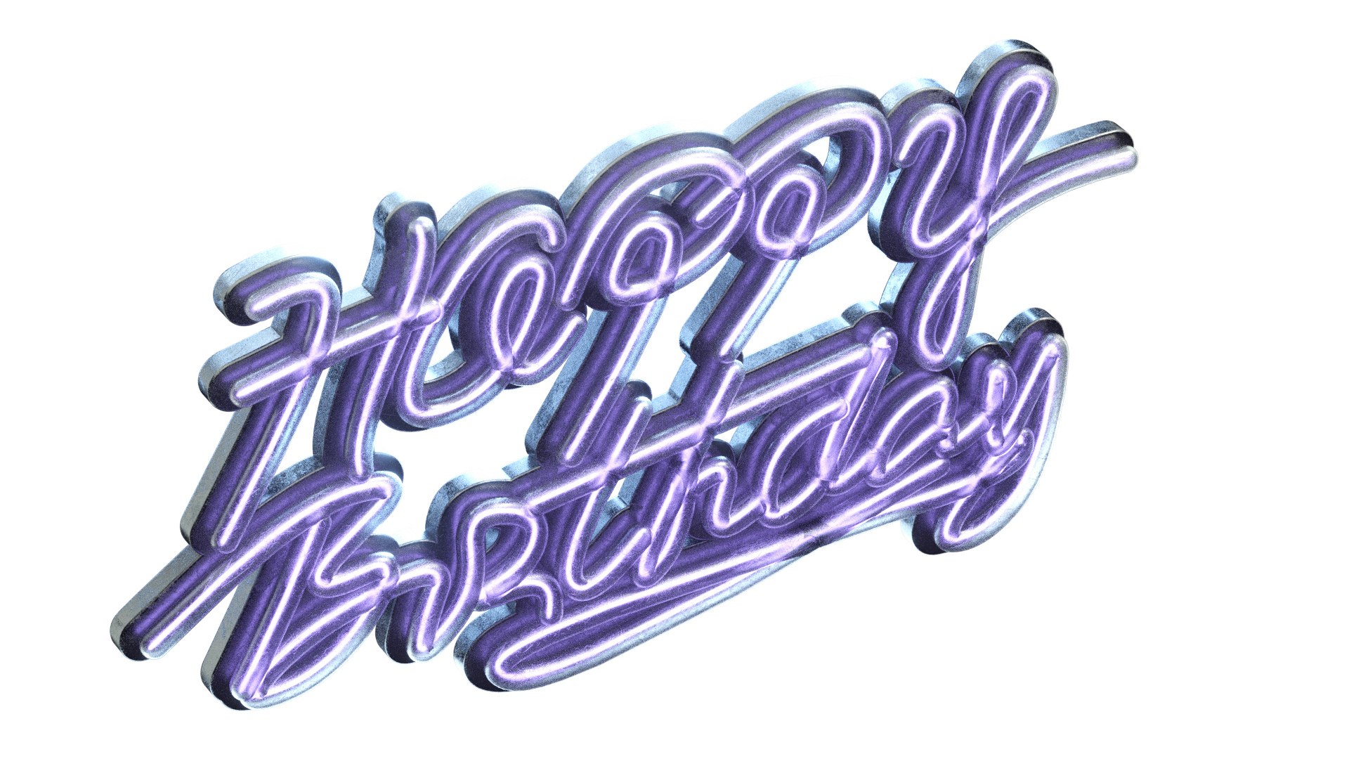 Free Happy Birthday Neon Letters 3D Model - TurboSquid 2233162