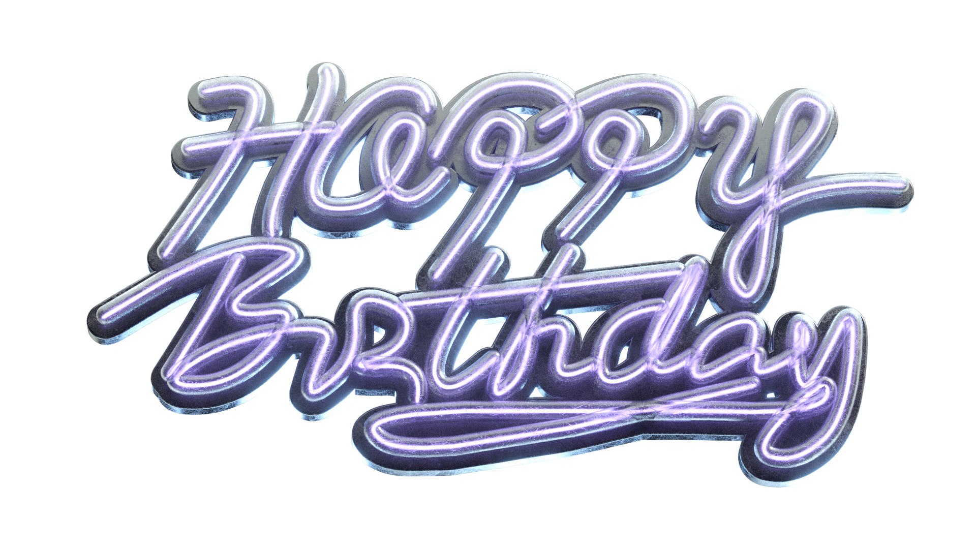 Free Happy Birthday Neon Letters 3D Model - TurboSquid 2233162