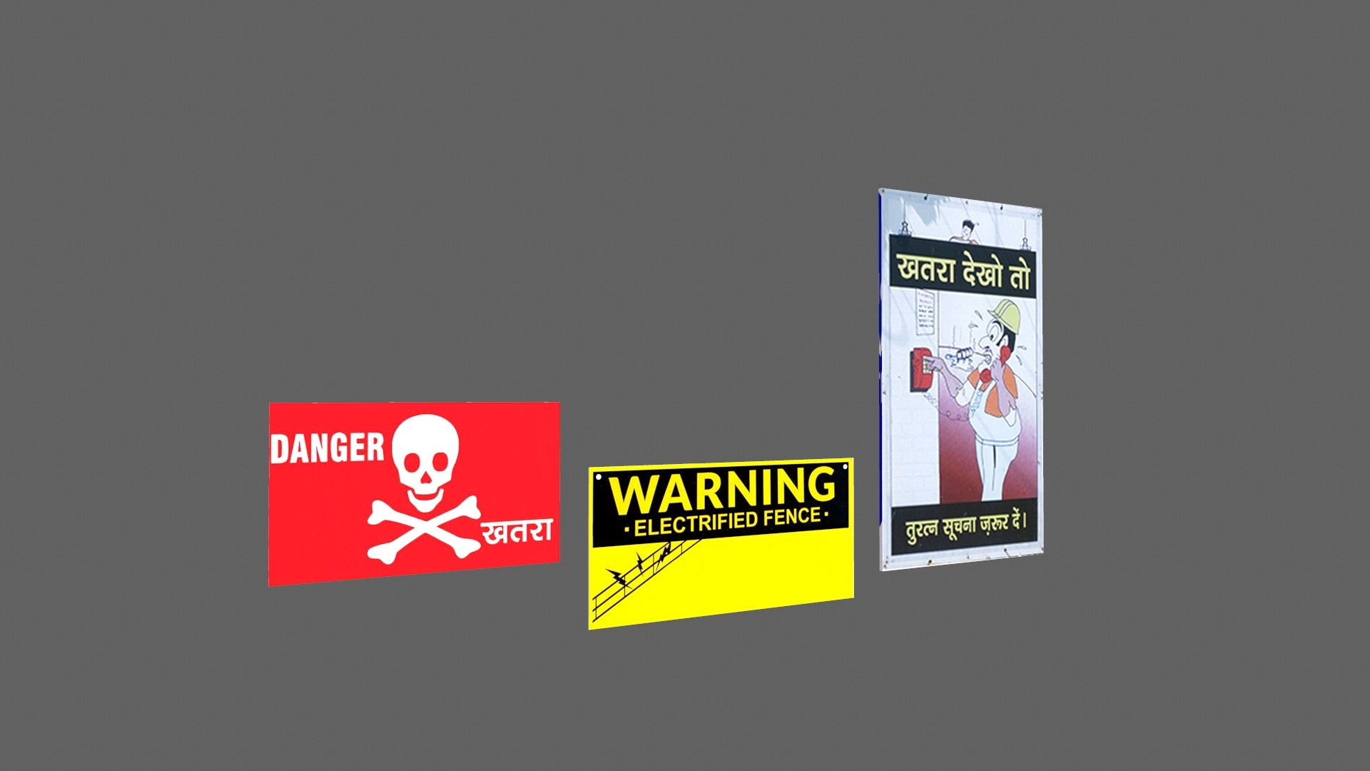 Warning Signs Model - TurboSquid 2317663