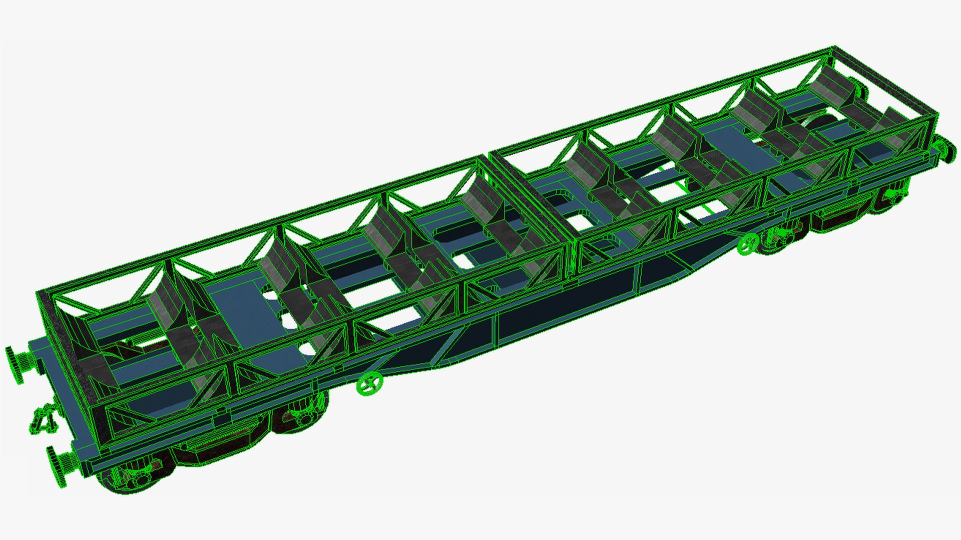 Uncovered railroad steel coil wagon 3D model - TurboSquid 1996508