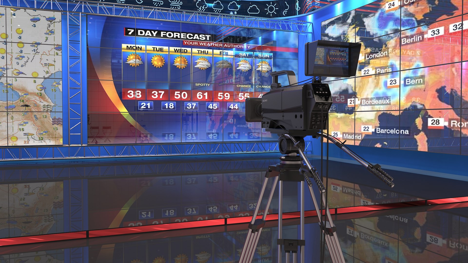 3D Studio Tv Weather - TurboSquid 1535027