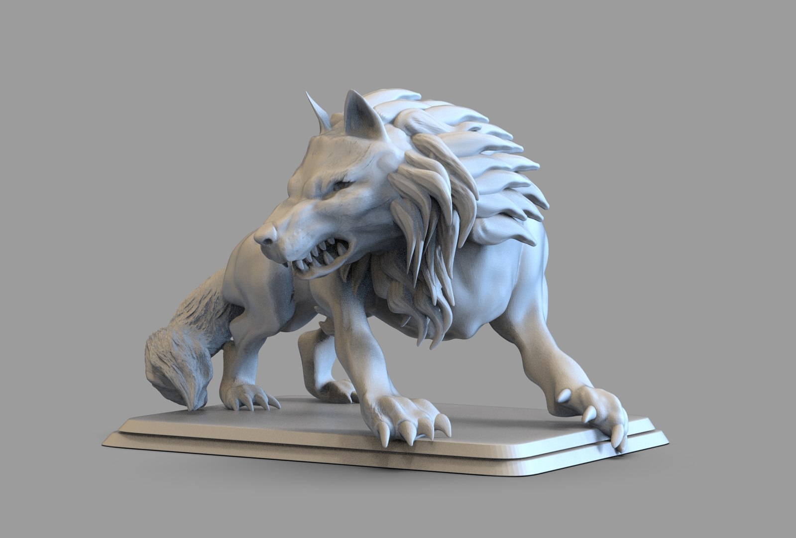 3D Wolf Statue - TurboSquid 2239079