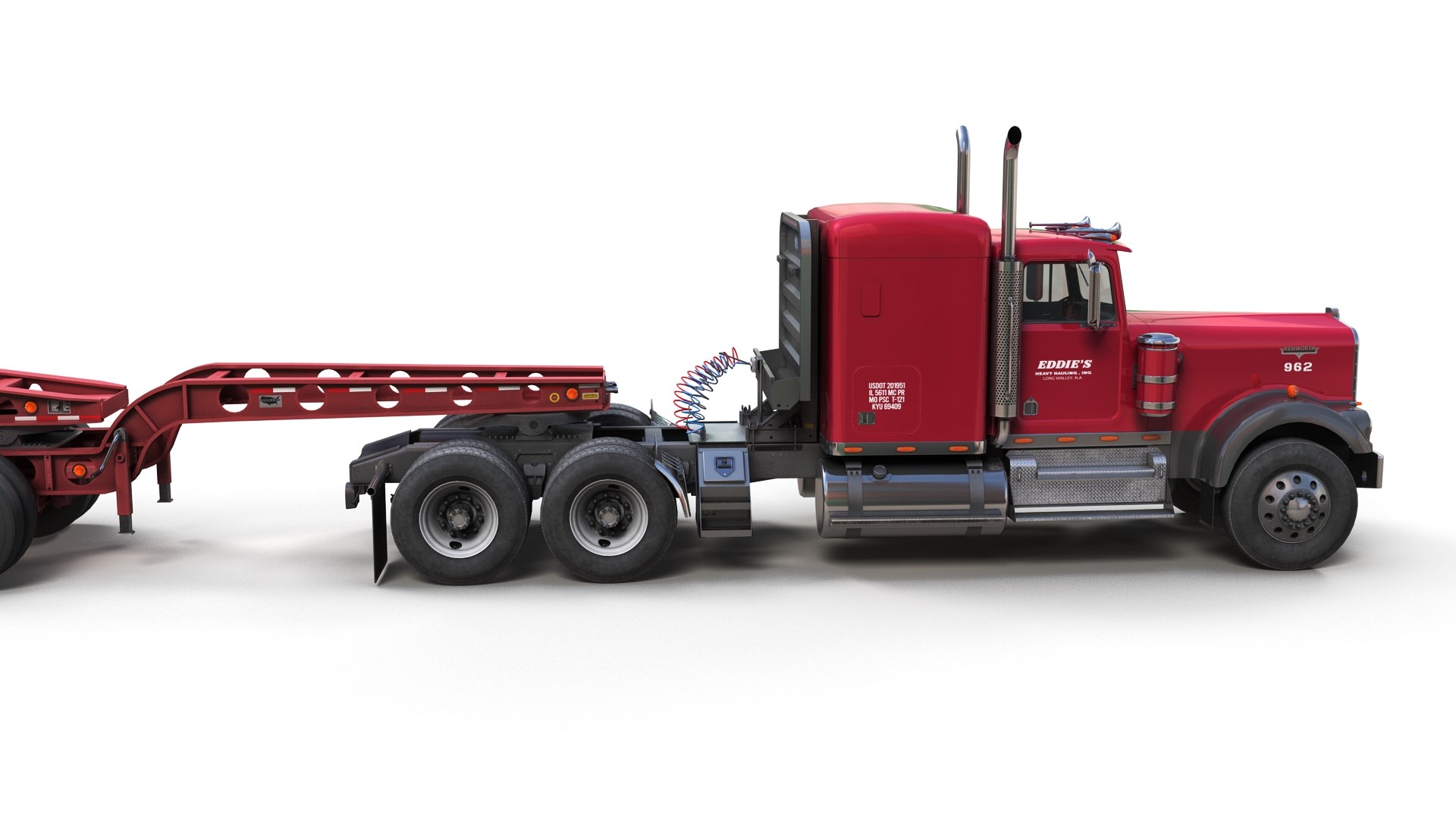 Kenworth W900A lowboy semitruck 3D model - TurboSquid 2175564