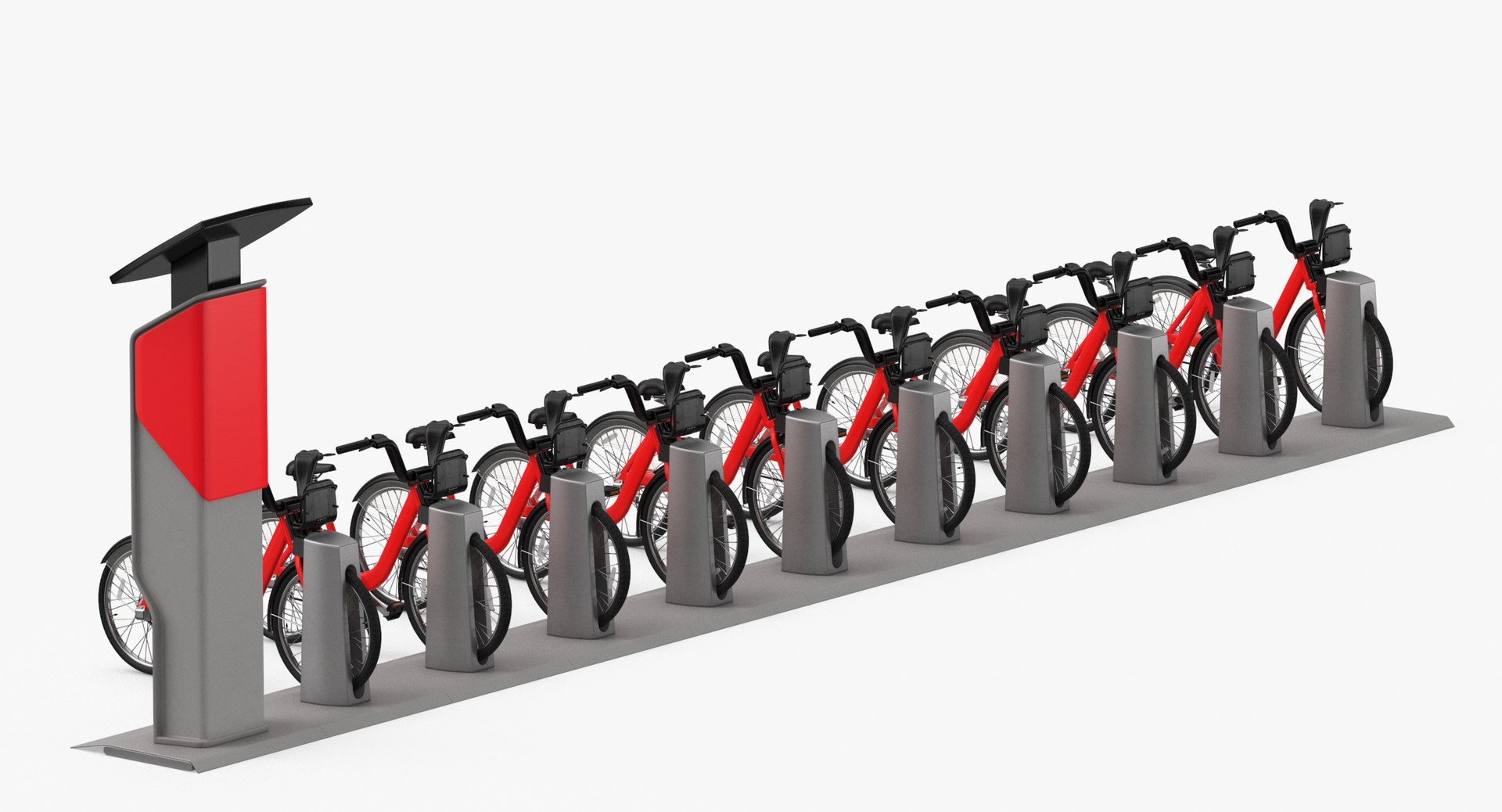 3D Bike Rental 02 Full Rack - TurboSquid 2135758