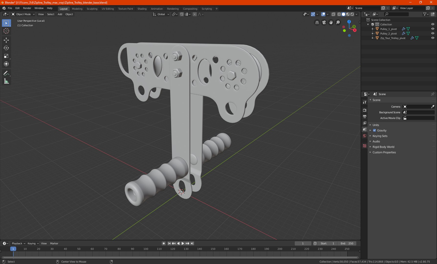 3D Model Zipline Trolley - TurboSquid 1956122