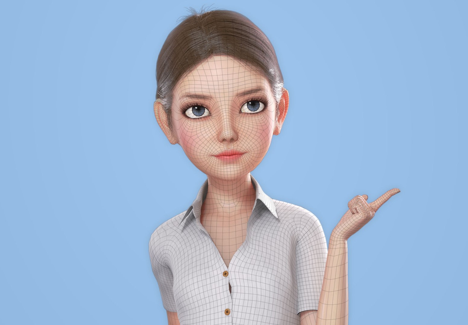 3D Business Woman Cartoon Girl Rigged - TurboSquid 1767121