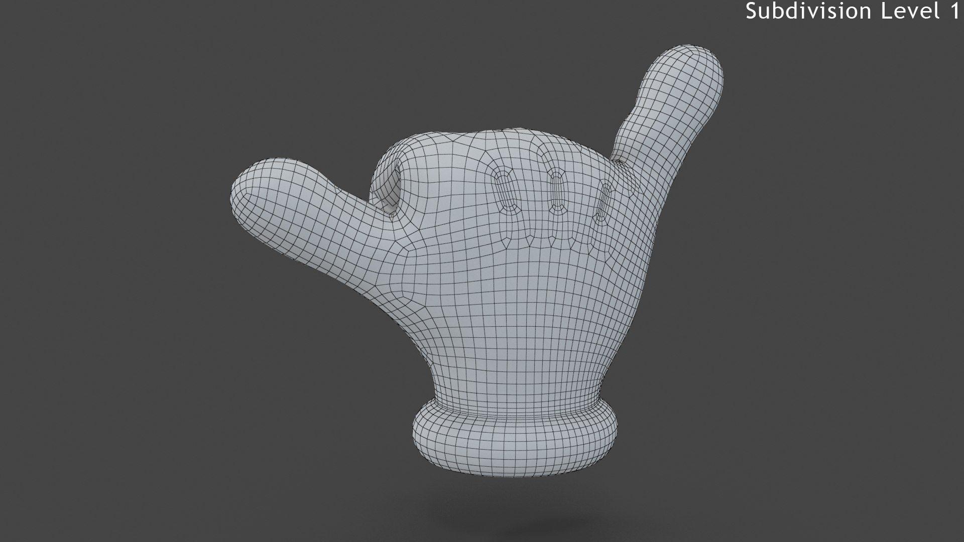 Cartoon Hand Shaka 3D Model - TurboSquid 1713741