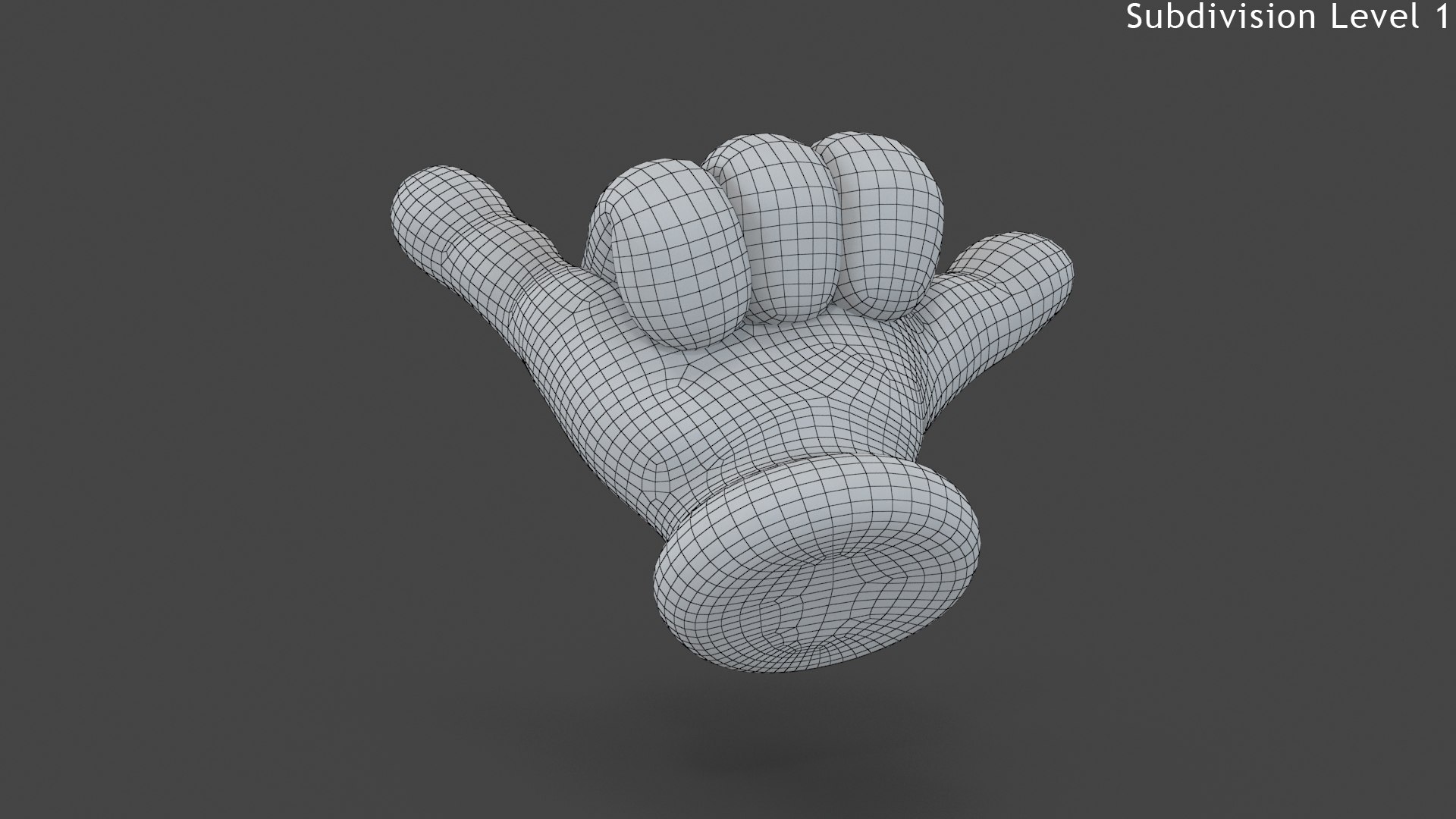 Cartoon Hand Shaka 3D Model - TurboSquid 1713741