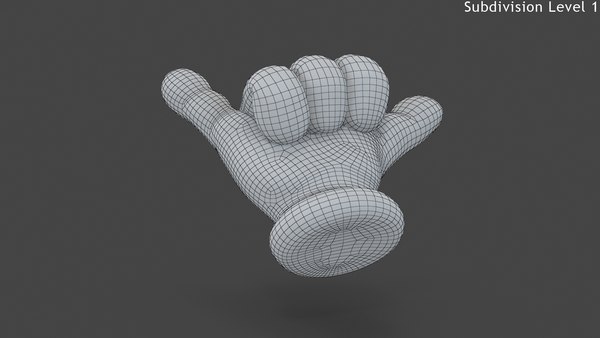 Cartoon hand shaka 3D model - TurboSquid 1713741