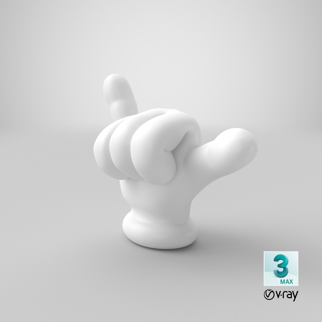 Cartoon Hand Shaka 3D Model - TurboSquid 1713741