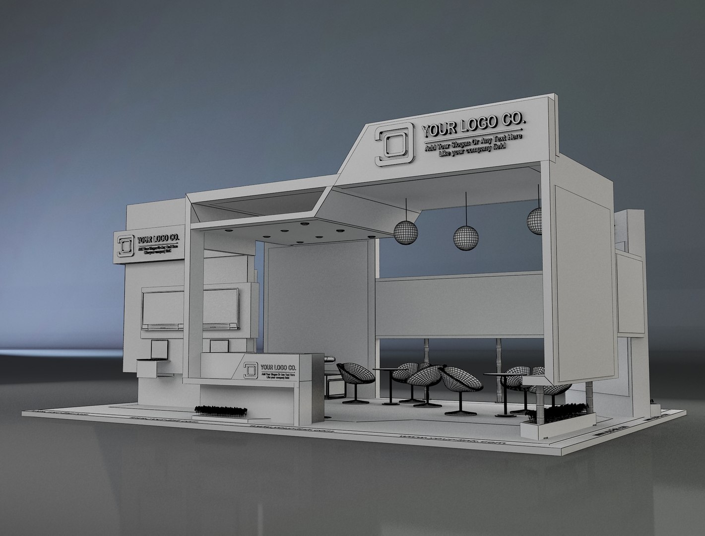 3D Booth Exhibition Stand A649b - TurboSquid 2113416