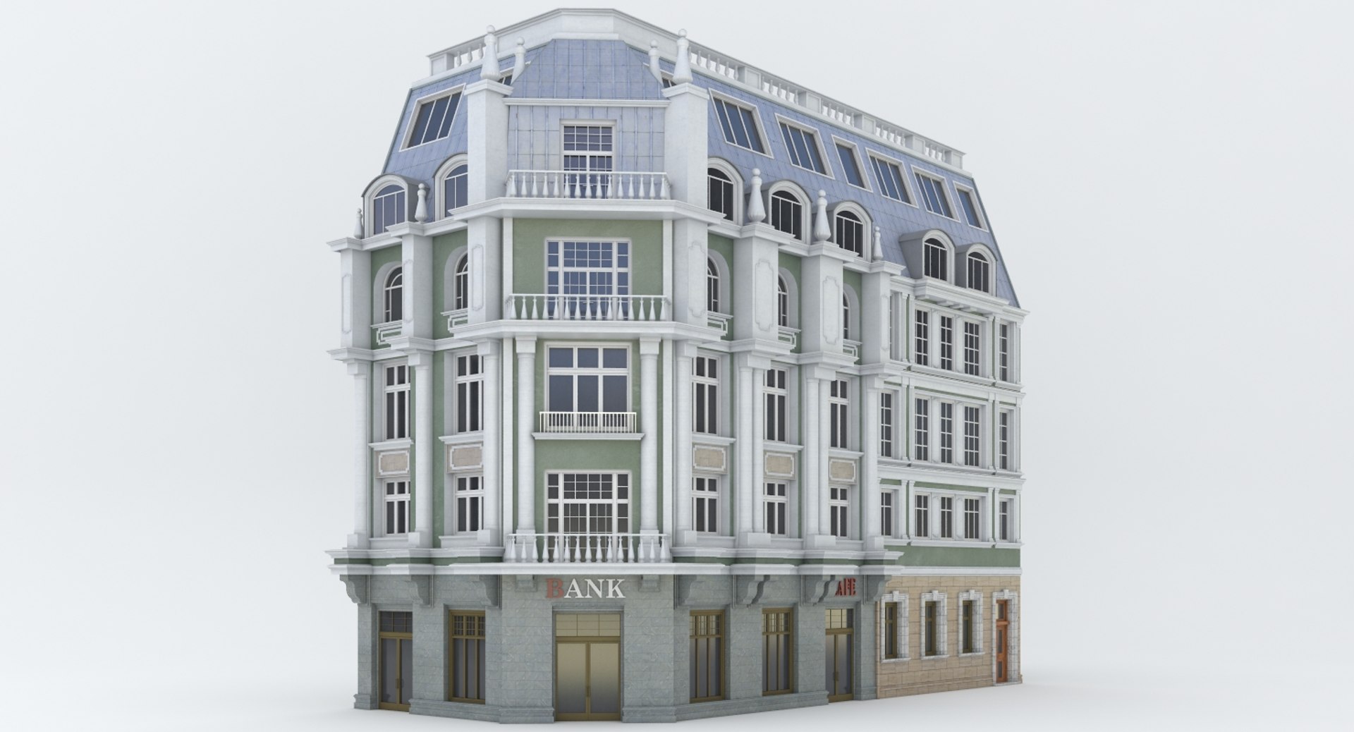 Facade corner tenement 3D model - TurboSquid 1291310