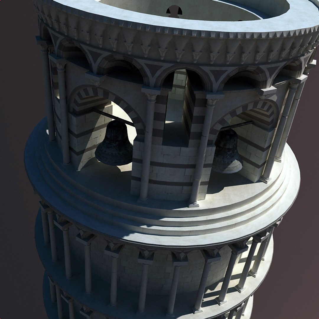 maya realistic pisa tower