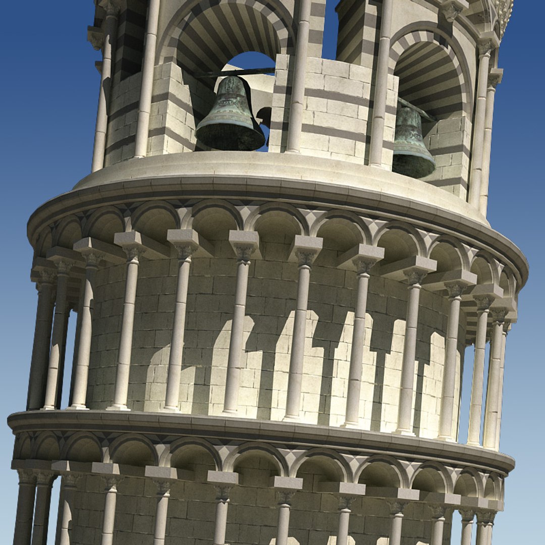 maya realistic pisa tower