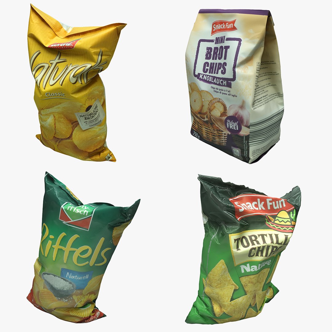 Packaging Collection 24 Chip Bags Model - TurboSquid 2136873