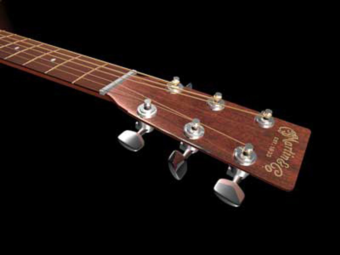 X Acoustic Guitar 3d Model