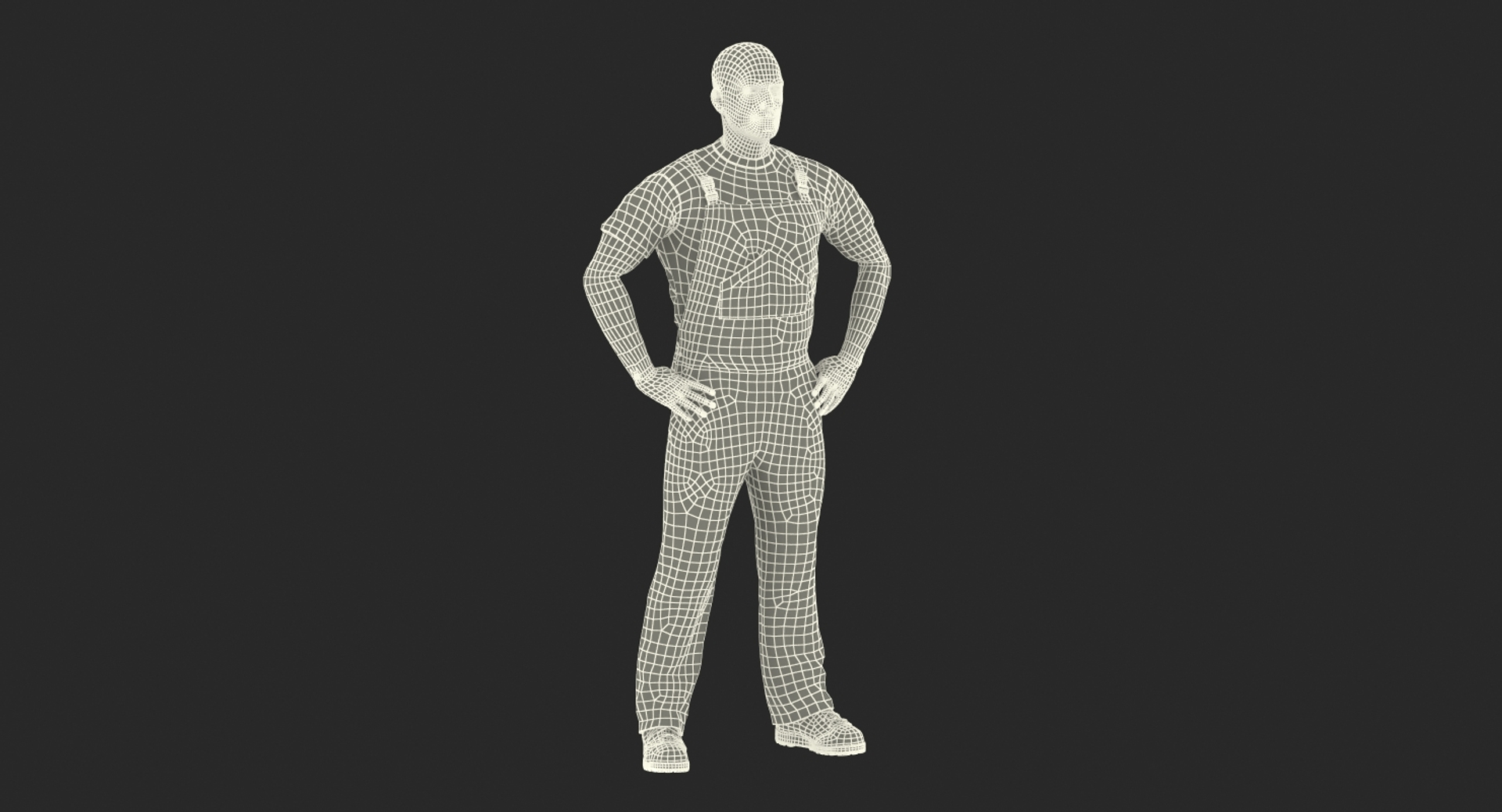 Construction Worker Standing Pose 3d Max