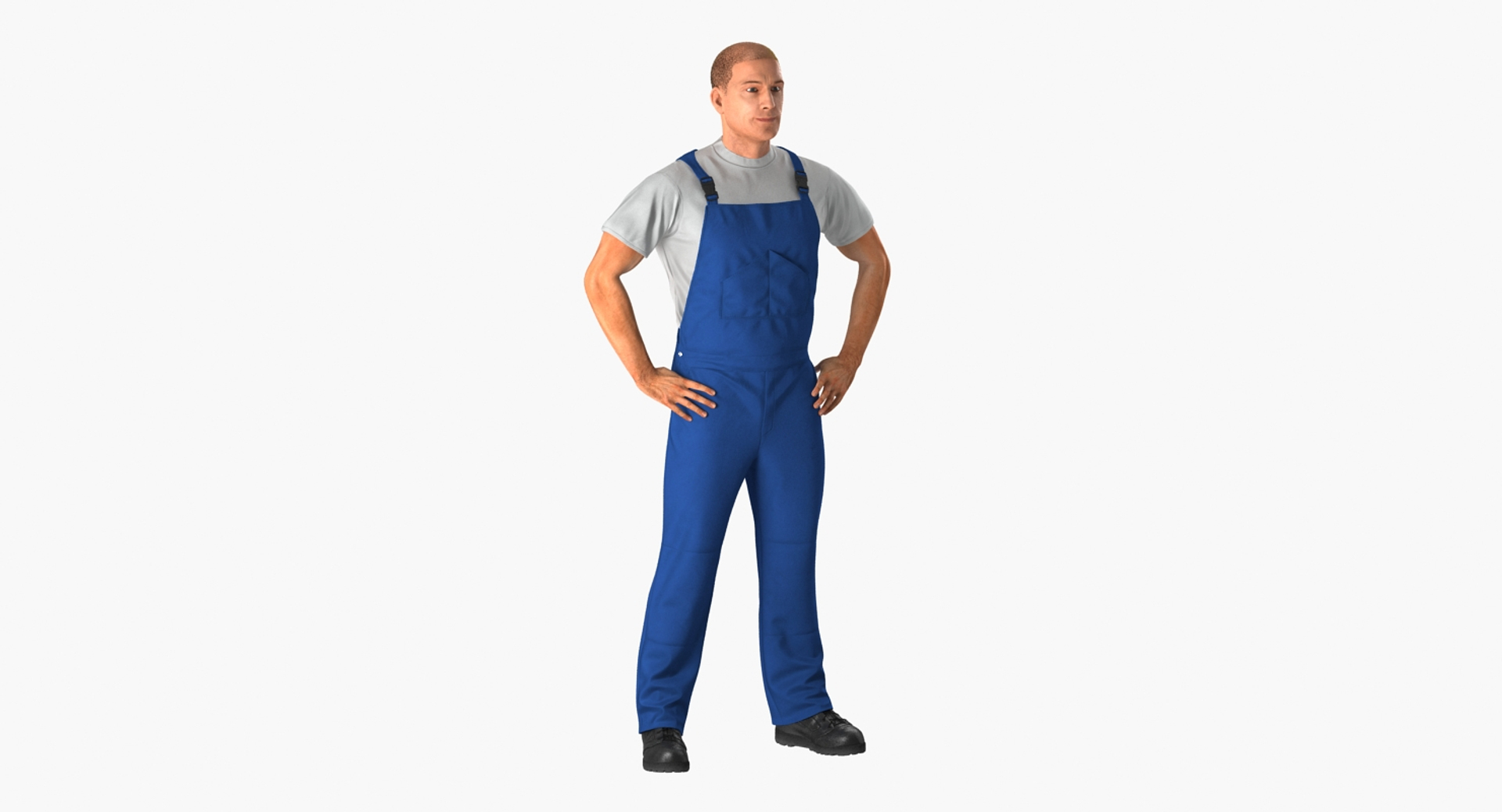 Construction Worker Standing Pose 3d Max