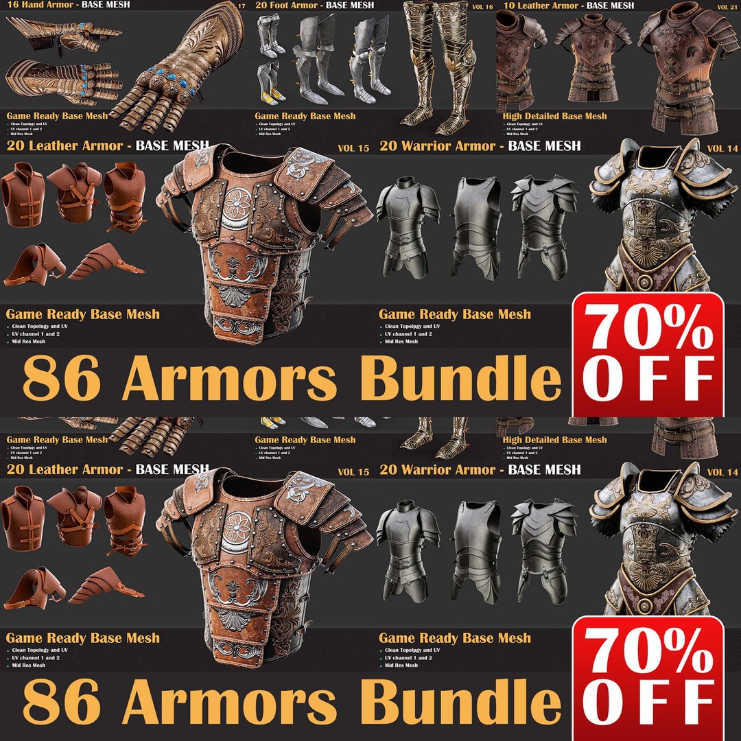 86 Armor Base Mesh Bundles 3D - TurboSquid 2252998