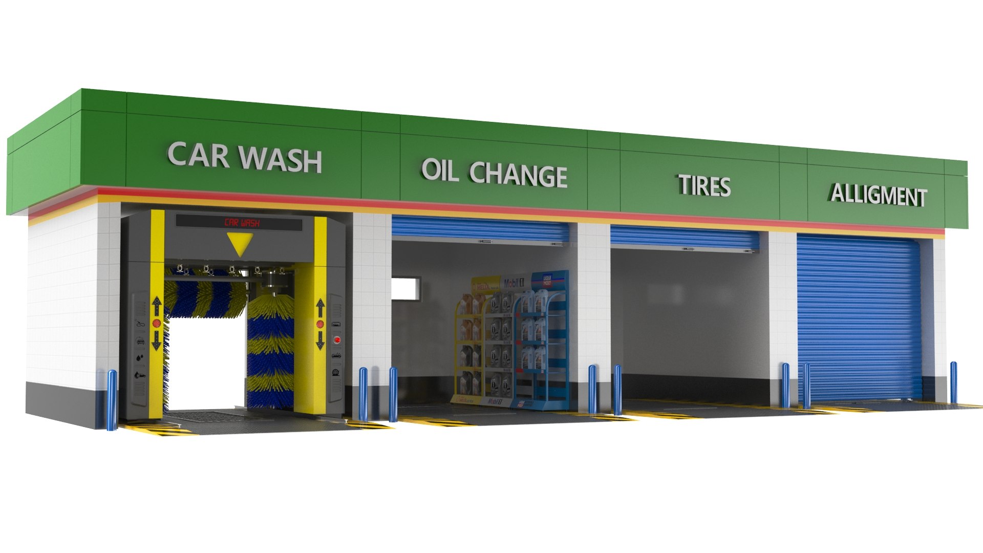 Detailed Car Service Building 03 3D model - TurboSquid 2037268