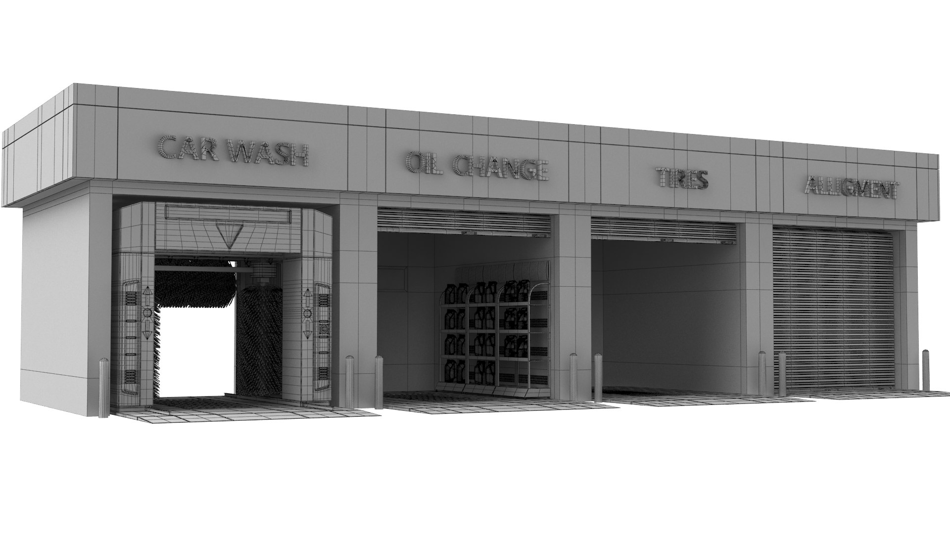Detailed Car Service Building 03 3D model - TurboSquid 2037268