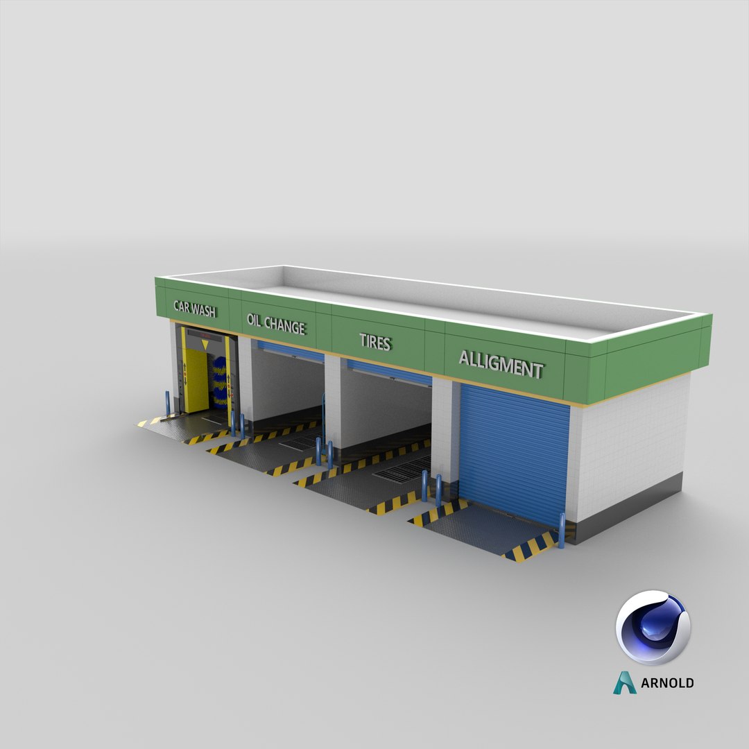 Detailed Car Service Building 03 3D model - TurboSquid 2037268
